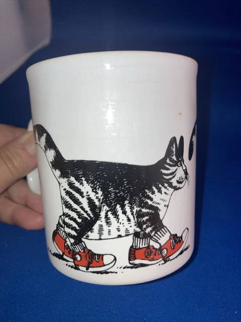 VINTAGE KLIBAN CATS Kitty Red hi-top Tennis Shoes Coffee Kiln England ...