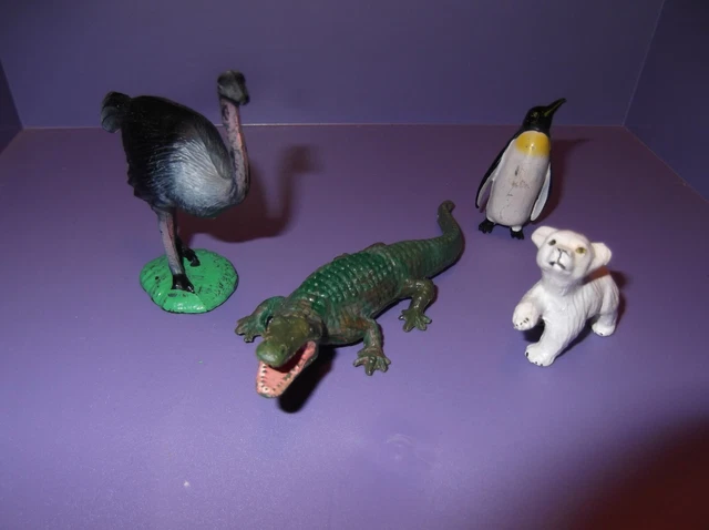 4 TIERE VON Reisler / Dänemark, Strauß, Krokodil, Pinguin, Eisbär ...