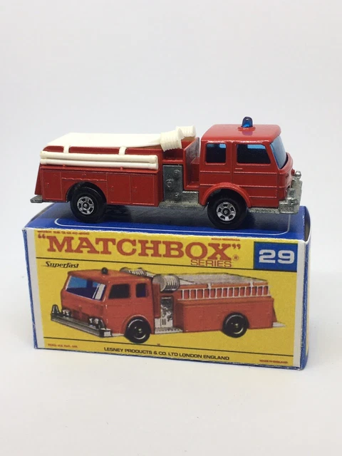 MATCHBOX LESNEY #29 Superfast Custom Pumper Fire Engine Repro F Box ...