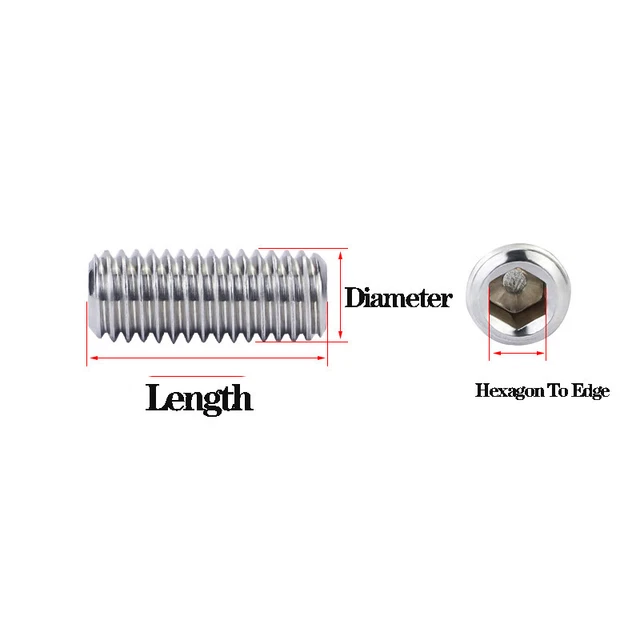 M1.6 M2 M2.5 M3 M4 M5 M6-M16 Allen Key Grub Screws Cup Point Screws A2 Stainless EUR 1,56 ...