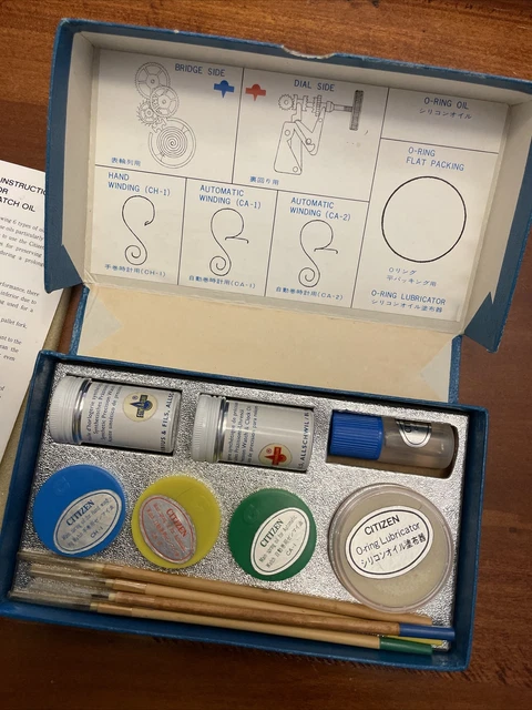 RARE VINTAGE CITIZEN Watch Oil Kit In Original Box Mobius Citizen o ...