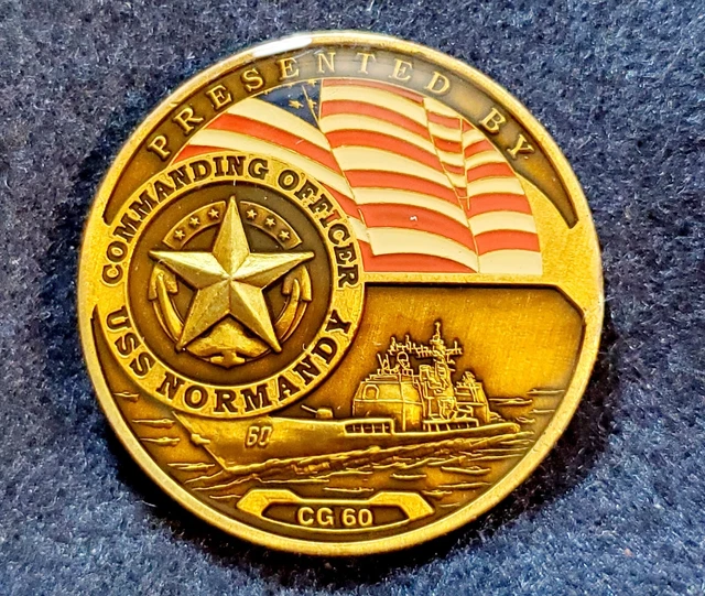 CG-60 USS NORMANDY CO Navy Challenge Coin NON CPO CHIEF -TICONDEROGA ...
