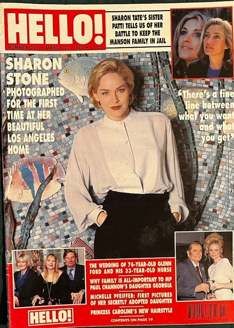 HELLO! MAGAZINE MARCH 20th 1993 Sharon Stone Michelle Pfeiffer Brigitte ...