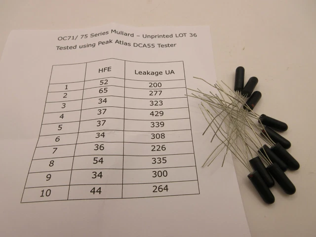 OC71 OC75 SERIES Mullard Unprinted Germanium Transistors x 10 NOS (Lot ...