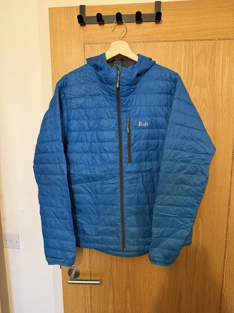 RAB MICROLIGHT LITE Puffer Down Jacket Blue Large L Light Mark £70.00 ...