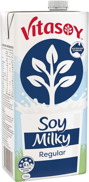 VITASOY MILKY REGULAR Long Life Soy Milk, 1 Litre (Pack of 12) $46.99 ...