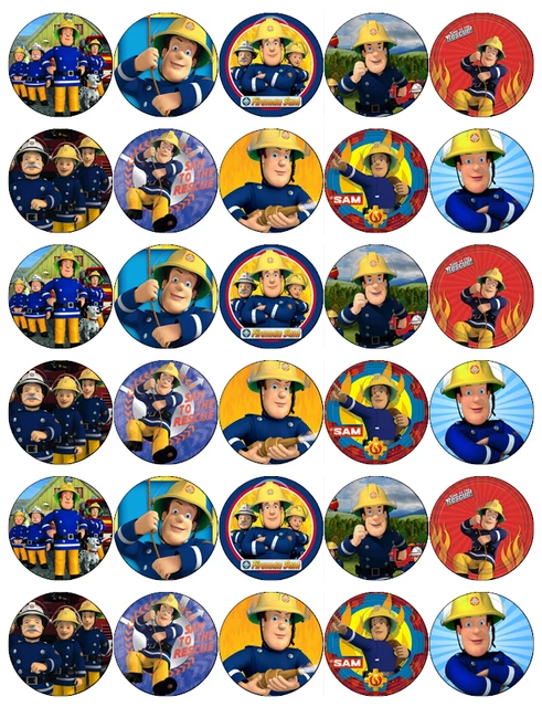 30 X FIREMAN Sam Edible Cupcake Toppers Edible Wafer Paper Fairy Cake ...