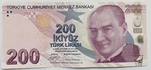 200 TURKISH LIRA Banknote C Series, UNC TURKEY, TURKISH, TURKIYE - 2017 ...