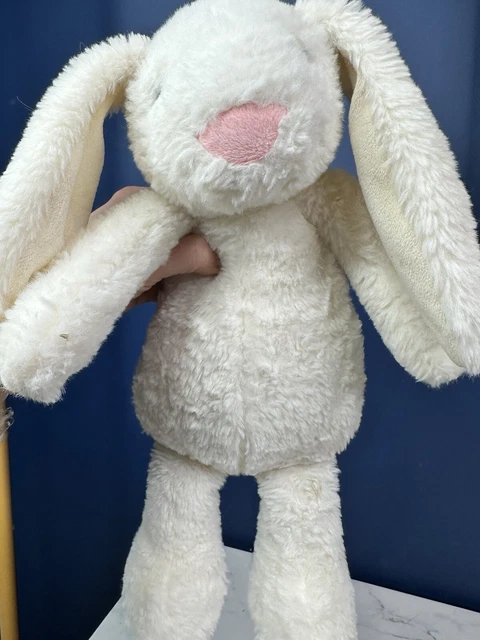 BUNNY RABBIT SOFT Toy Plush card factory my name is white 14” long £15. ...