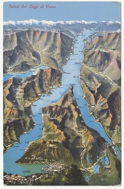 LAGO DI COMO - Cartolina Cartina Geografica -89249- EUR 3,50 - PicClick IT