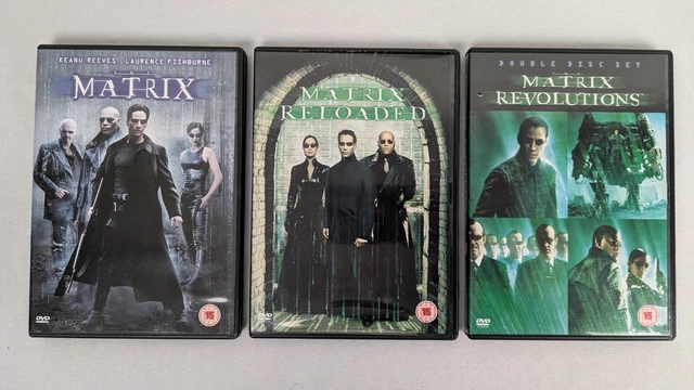 THE MATRIX TRILOGY DVD All 3 Matrix Films For Movie Night Reloaded ...