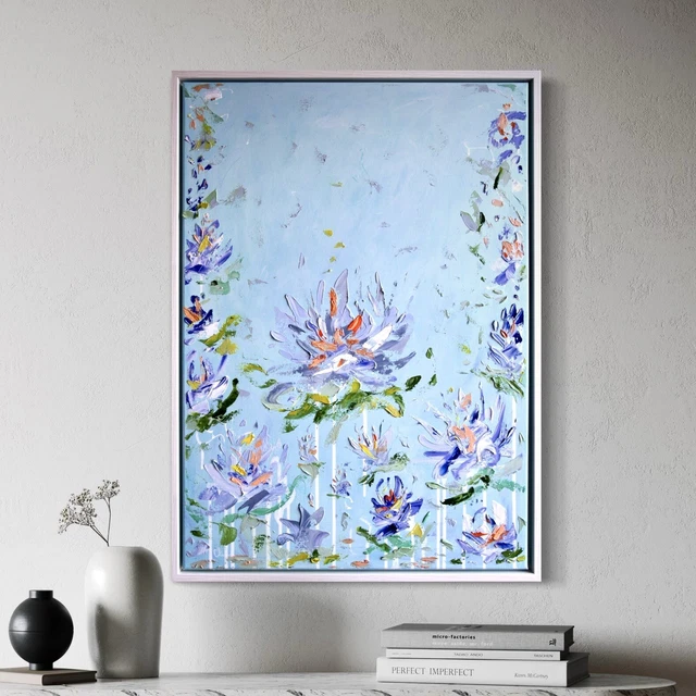 ÖLGEMÄLDE ORIGINAL BLUMEN Leinwandbild HANDGEMALT Malerei Abstrakt Ölbild Kunst EUR 165,00 ...