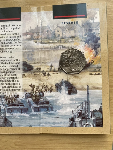 D-DAY 50TH ANNIVERSARY Of The D-Day Landings 1994 Fifty Pence Coin ...