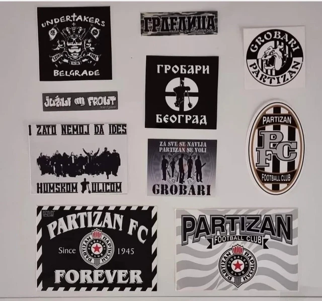 PARTIZAN BELGRADO 38 adesivi rare old stickers ULTRAS adesivi Serbia ...