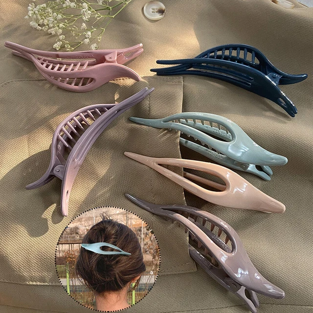 GRANDE BARRETTE ALLIGATOR Hair Banana Clip Hair Claw Clips Barrette ...