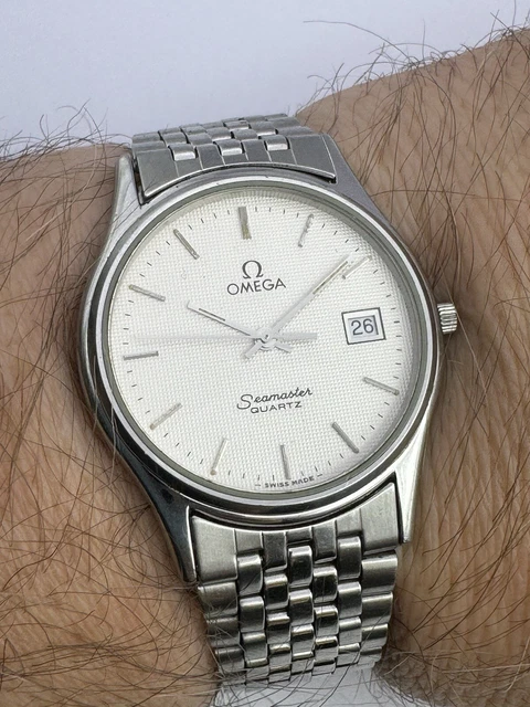 VINTAGE OMEGA SEAMASTER Brest texture Dial Calendar Mens Watch £475.00 ...