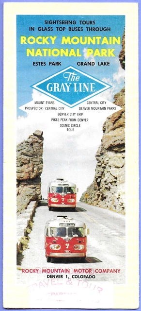 VINTAGE GRAY LINE USA Rocky Mountain National Park Bus Coach Travel ...