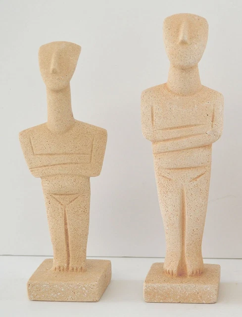 CYCLADIC IDOL SET of 2 small statues - Beautiful Sculpture - Ancient ...