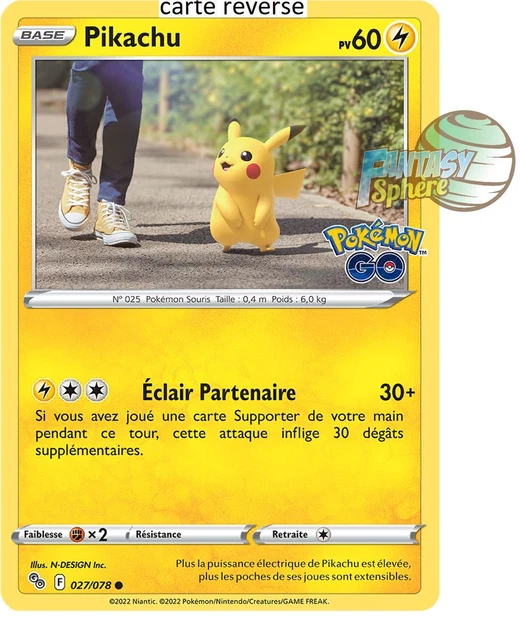 POKEMON 27/78 PIKACHU Reverse EB10.5 Epee and Shield 10.5 Pokemon GO VF ...