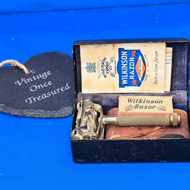 VINTAGE 1930S WILKINSON SWORD Empire Model Safety Razor TRAVEL SET in ...