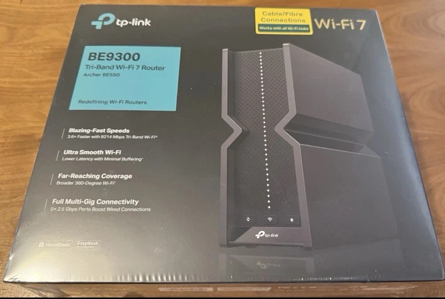 TP-LINK (ARCHER BE550) BE9300 Tri-Band Wi-Fi 7 Router MLO 4x 2.5G LAN 2 ...