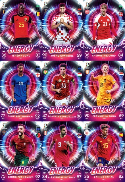 TOPPS MATCH ATTAX UEFA EURO 2024 -ALLE 9 Energy (GM1-GM9) Trading Cards ...
