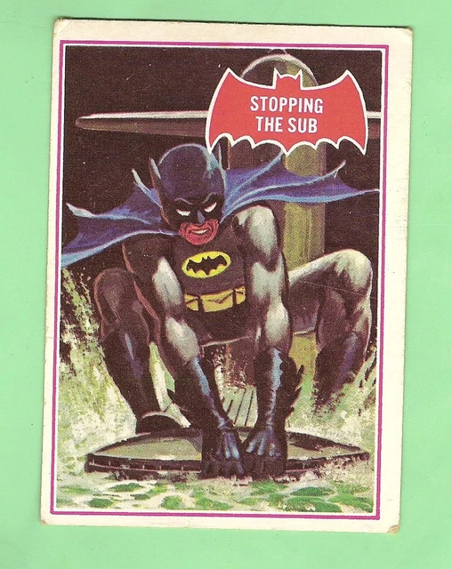 SCANLENS 1966 BATMAN Red Bat Card #39A Stopping The Sub $15.00 ...