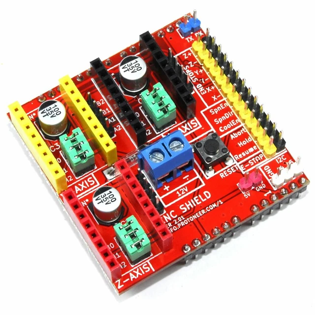 CNC SHIELD FOR Arduino UNO V2 A4988 3D Printer Engraver 12V GBRL Flux ...