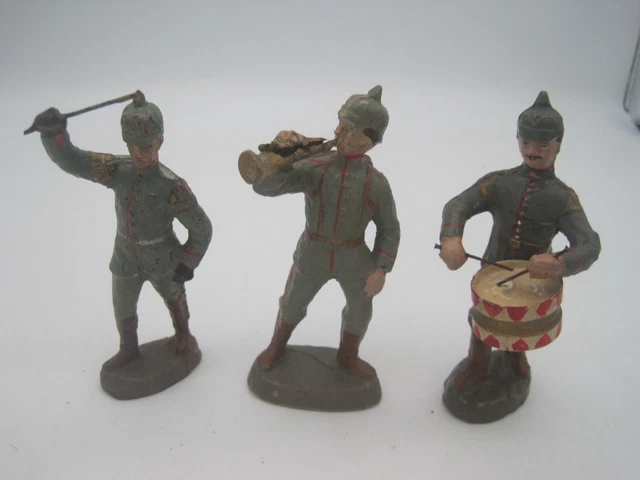 ELASTOLIN LINEOL - Pickelhaube Preussen Militär 1 WK Masse 10,5 cm Musikkorps EUR 39,99 ...