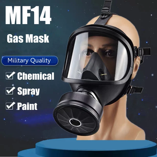 SOVIET MILITARY BLACK Full Face Gas Mask MF14 Respirator+40mm Super ...