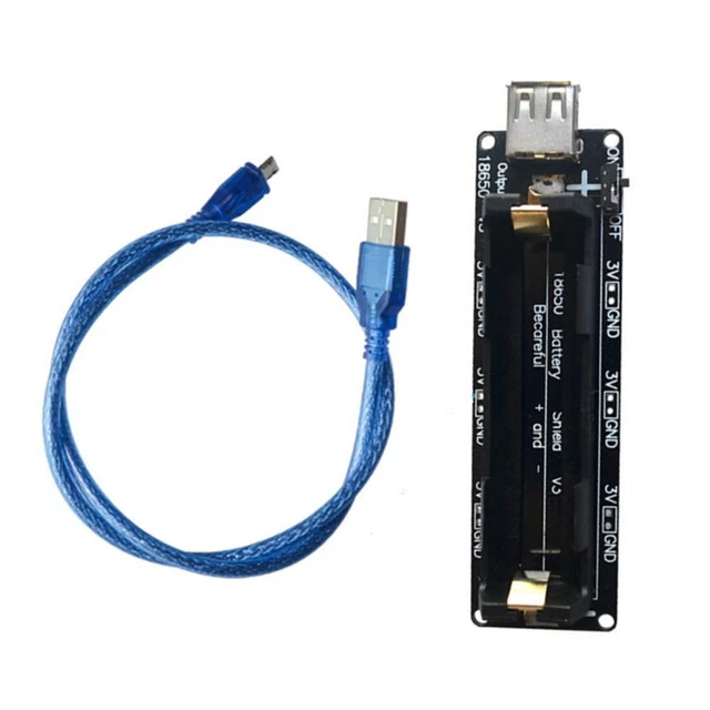 WEMOS ESP32 18650 Battery Shield V3 ESP-32 LED for ± Cable Micro USB £5 ...