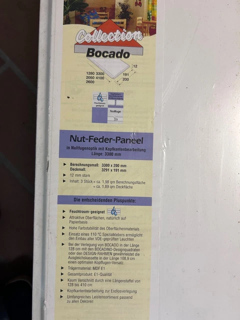 DEKOR-PANEEL BODACO, NUT-FEDER-PANEEL, Länge 3300mm, Uni weiß glänzend ...