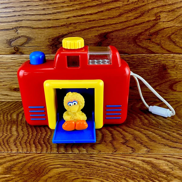 VINTAGE SESAME STREET Preschool Pop Out Toy Camera Big Bird Kids TYCO ...