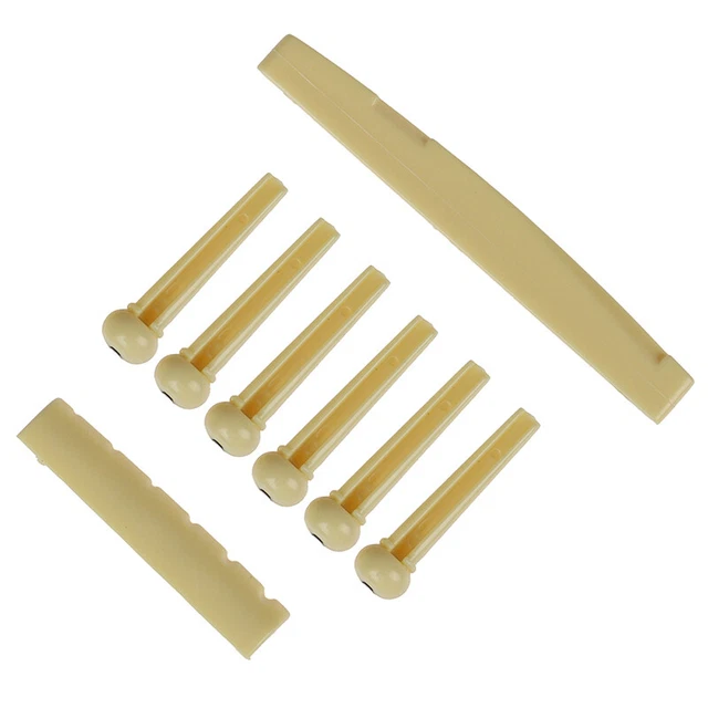 1SET PORTABLE 6-STRING Guitar Bridge Pins Saddle Nut Acoustic Guitar ...