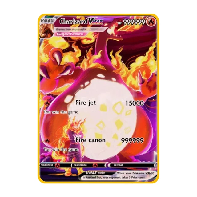 CHARIZARD VMAX 999999POINT Gold Metal Pokemon Card Collectible Gift ...