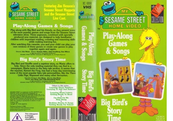 SESAME STREET PLAY-ALONG Games & Songs and Big Bird's Story Time VHS ...