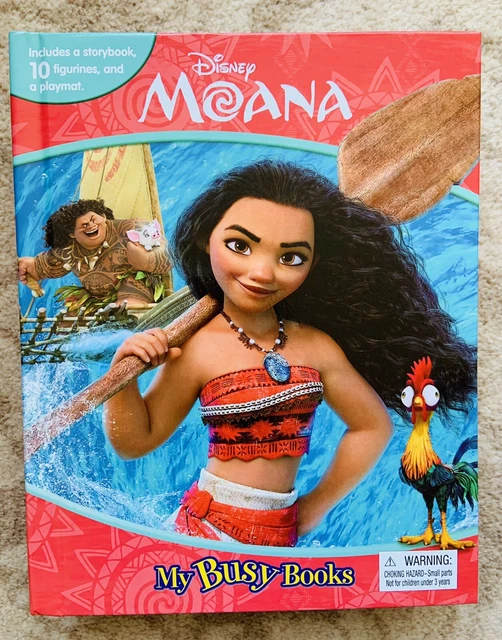 DISNEY MOANA BUSY Book Set Story 10 Figurines, A Storybook and A ...