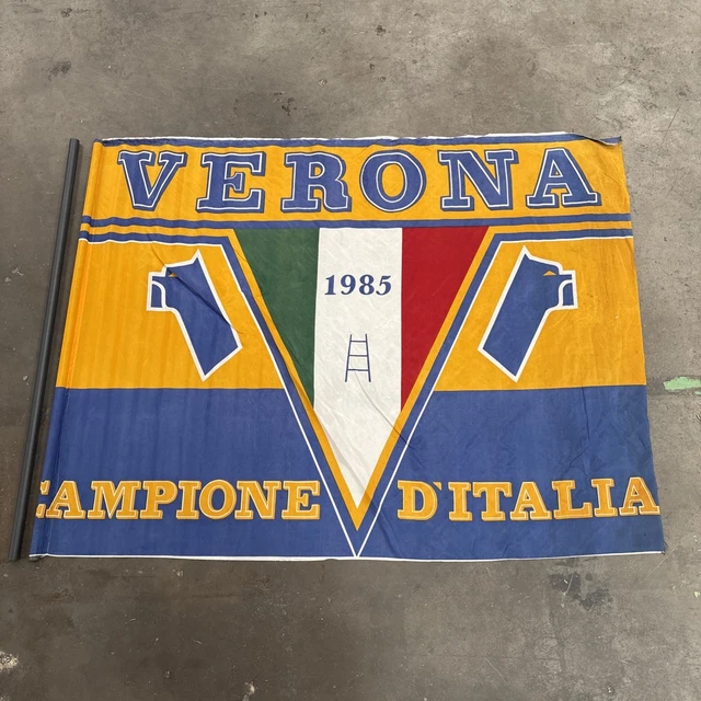 BANDIERA FLAG ULTRAS HELLAS VERONA VINTAGE 1985 SCUDETTO 133x100 Asola ...