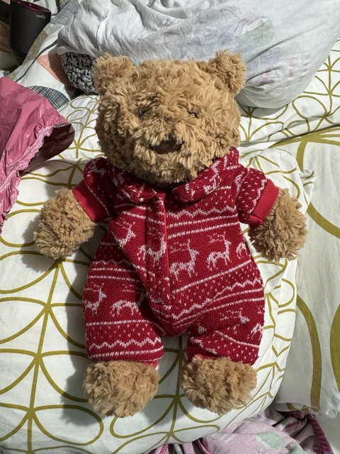 JELLYCAT BARTHOLOMEW BEAR Winter Pyjamas - Rare Christmas Gift New w ...