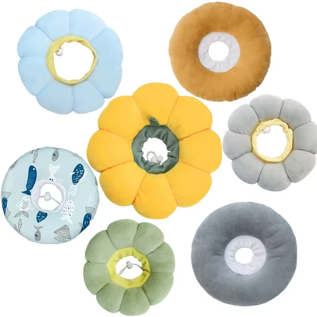 DOG CAT E-COLLAR Recovery Cone Adjustable Cotton Blends Neck Recover ...