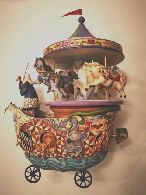 JIM SHORE HEARTWOOD Creek NOAH'S ARK Musical Carousel 4019305 w Music ...