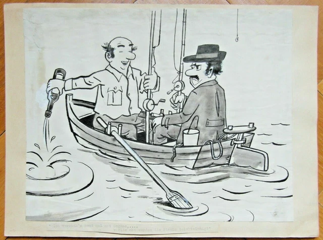 ORIGINAL INK DRAWING - cartoon by Alexander Knuth, 1950s £52.03 ...