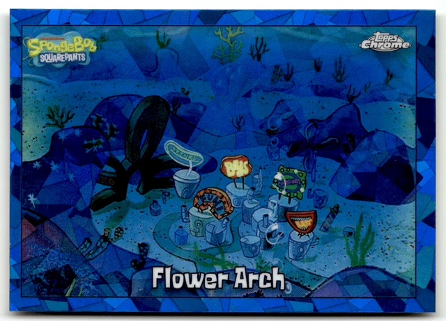TOPPS SPONGEBOB CHROME 2025 No. 58 Flower Arch Sapphire Refractor £7.07 ...