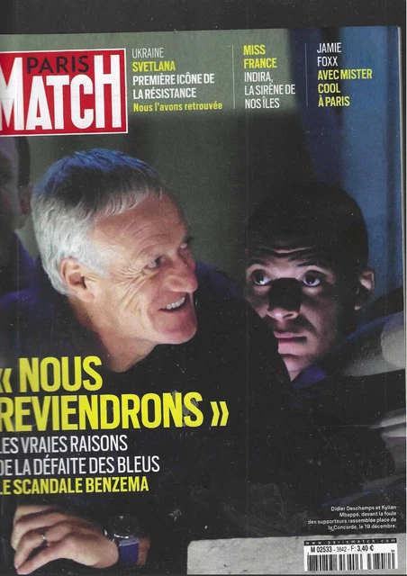 PARIS MATCH-22 DECEMBRE 2022-DESCHAMPS/SVETLANA/Miss FRANCE/Jamie FOXX ...