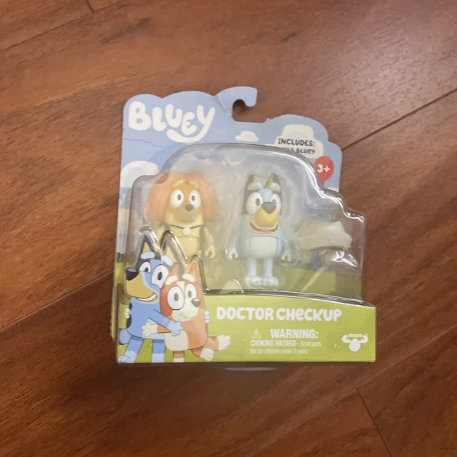 BLUEY DOCTOR CHECKUP w/ Bluey & Indy 2.5 inch Figures Set New Moose ...