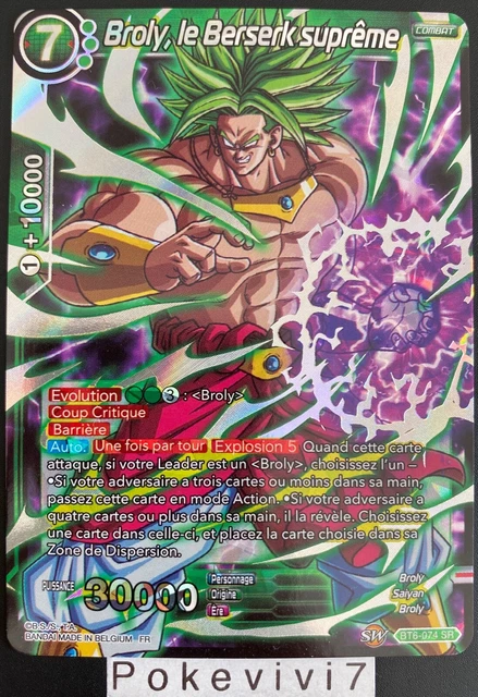 DRAGON BALL SUPER BROLY, LE BERSERK SUPREME BT6-074 SR DBZ FR Card NEW ...