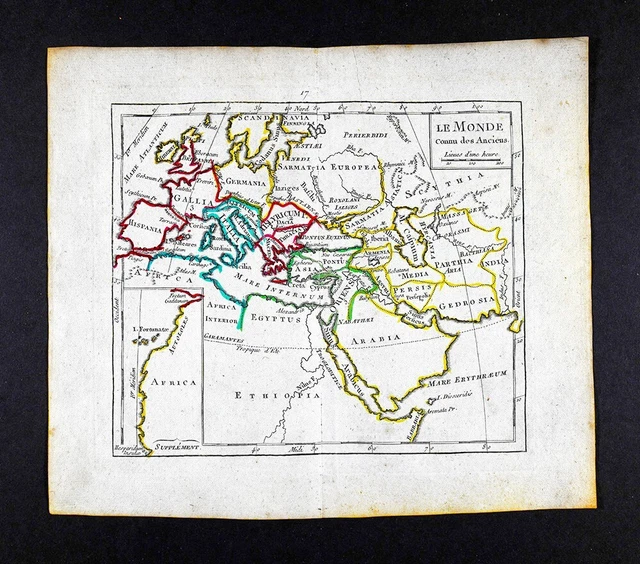 1810 DELALAIN MAP Ancient World Greece Italy Italia Gallia Hispania ...