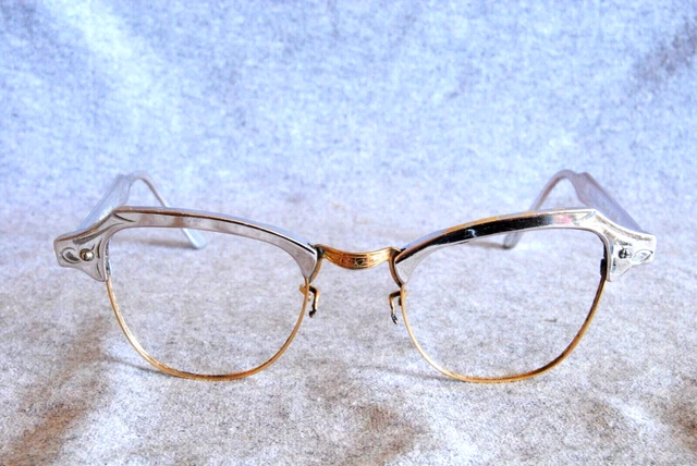 BAUSCH & LOMB vintage 1950's womans cats eye eyeglass frames 1/10 12k ...