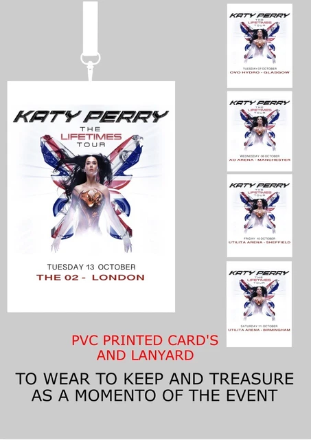 KATY PERRY THE Lifetimes Tour 2025 Pvc Card, And White Lanyard VEUNE OF ...