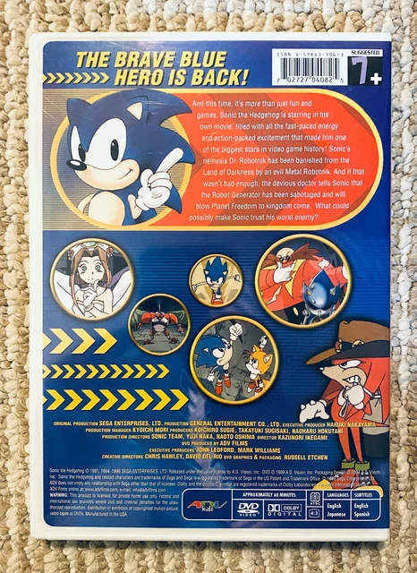 SONIC THE HEDGEHOG The Movie DVD 1999 Rare Animated Anime ADV Films Ova ...